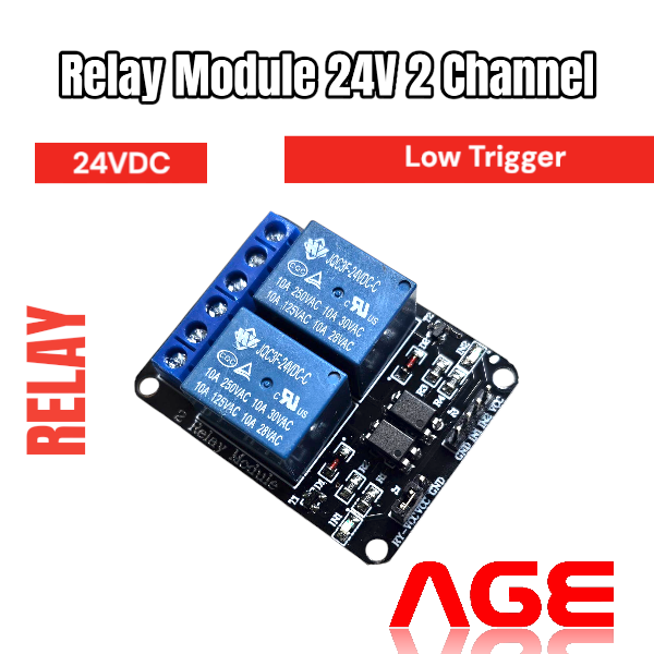 Relay Module 24V 2 Channel LOW Level Trigger 250V/10A - AgeBkk จำหน่ายและนำเข้า Arduino Board ...