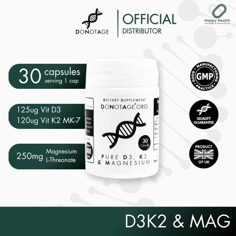 Vitamin D3, K2 & Magnesium (30 แคปซูล) Do Not Age Vitamin D3 5000 IU, Vitamin K2 (Mk-7) 120mcg ...
