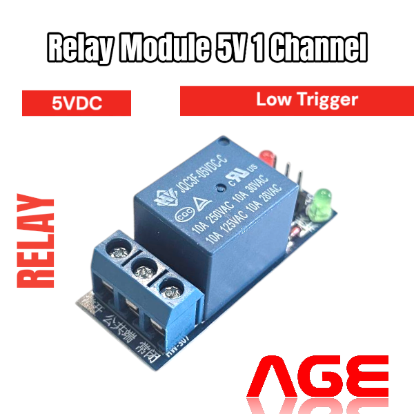 Relay Module 5V 1 Channel LOW Level Trigger 250V 10A แบบมี LED โมดูลรีเลย์ - AgeBkk จำหน่ายและ ...