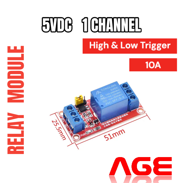 Relay Module 5V 1 Channel Isolation High And Low Trigger Relay - AgeBkk จำหน่ายและนำเข้า Arduino ...