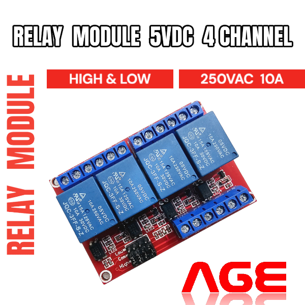 Relay Module 5V 4 Channel Isolation High And Low Trigger 250V 10A ...