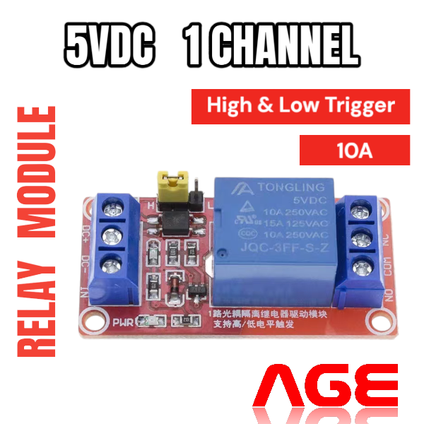 Relay Module 5V 1 Channel Isolation High And Low Trigger Relay - AgeBkk จำหน่ายและนำเข้า Arduino ...