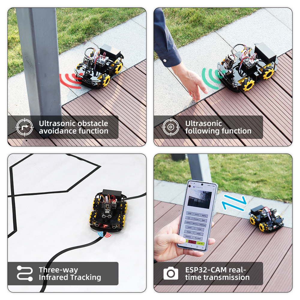 หุ่นยนต์หลบหลีกสิ่งกีดขวางพร้อมกล้องควบคุมด้วยมือถือผ่านapp Esp32 Camera Robot For Arduino Uno
