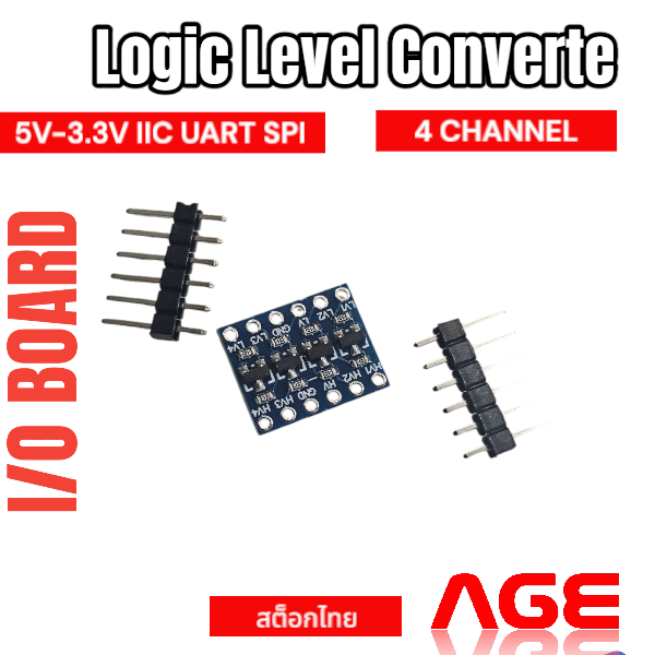 Logic Level Converter MODULE 4 CHANNEL 5V-3.3V IIC UART SPI ยังไม่บัดกรีขา - AgeBkk จำหน่ายและ ...