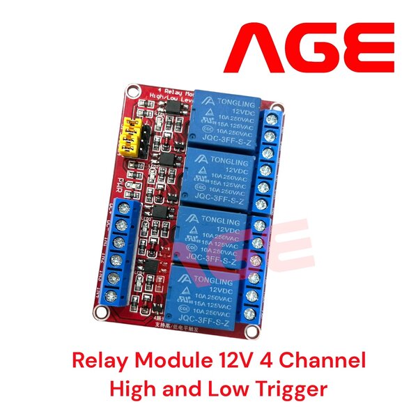 Relay Module 12V 4 Channel isolation High And Low Trigger 250V 10A - AgeBkk จำหน่ายและนำเข้า ...