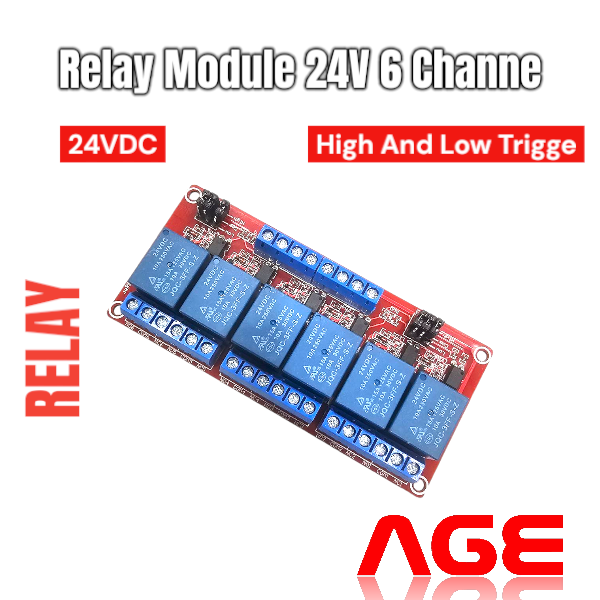 Relay Module 24V 6 Channel isolation High And Low Trigger 250V/10A - AgeBkk จำหน่ายและนำเข้า ...