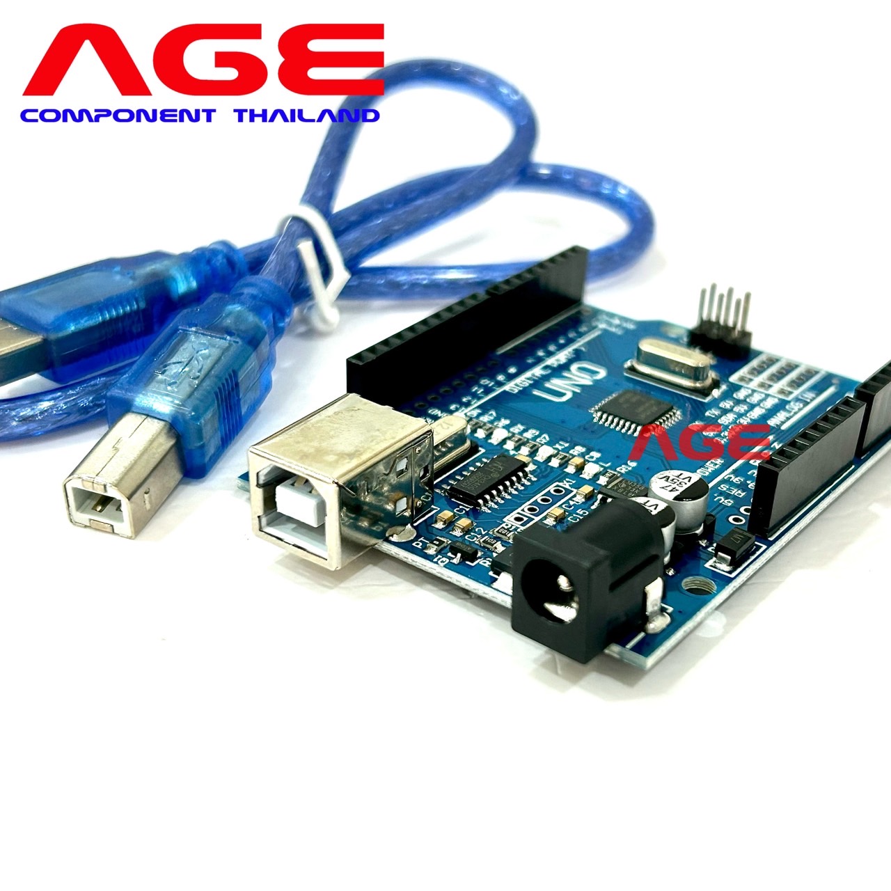 ARDUINO UNO R3 แบบ SMD เพิ่มพอร์ทขยาย พร้อมสาย USB 50 cm - AgeBkk จำหน่ายและนำเข้า Arduino Board ...