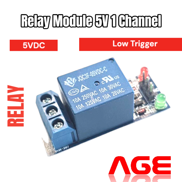 Relay Module 5V 1 Channel LOW Level Trigger 250V 10A แบบมี LED โมดูลรีเลย์ - AgeBkk จำหน่ายและ ...
