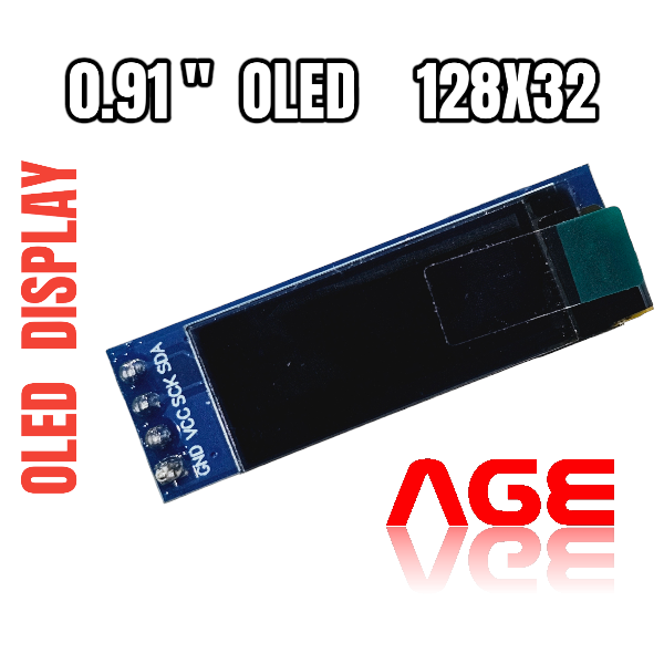 จอแสดงผล OLED Display I2C Module 0.91" 128x32 for Arduino สีขาว ...
