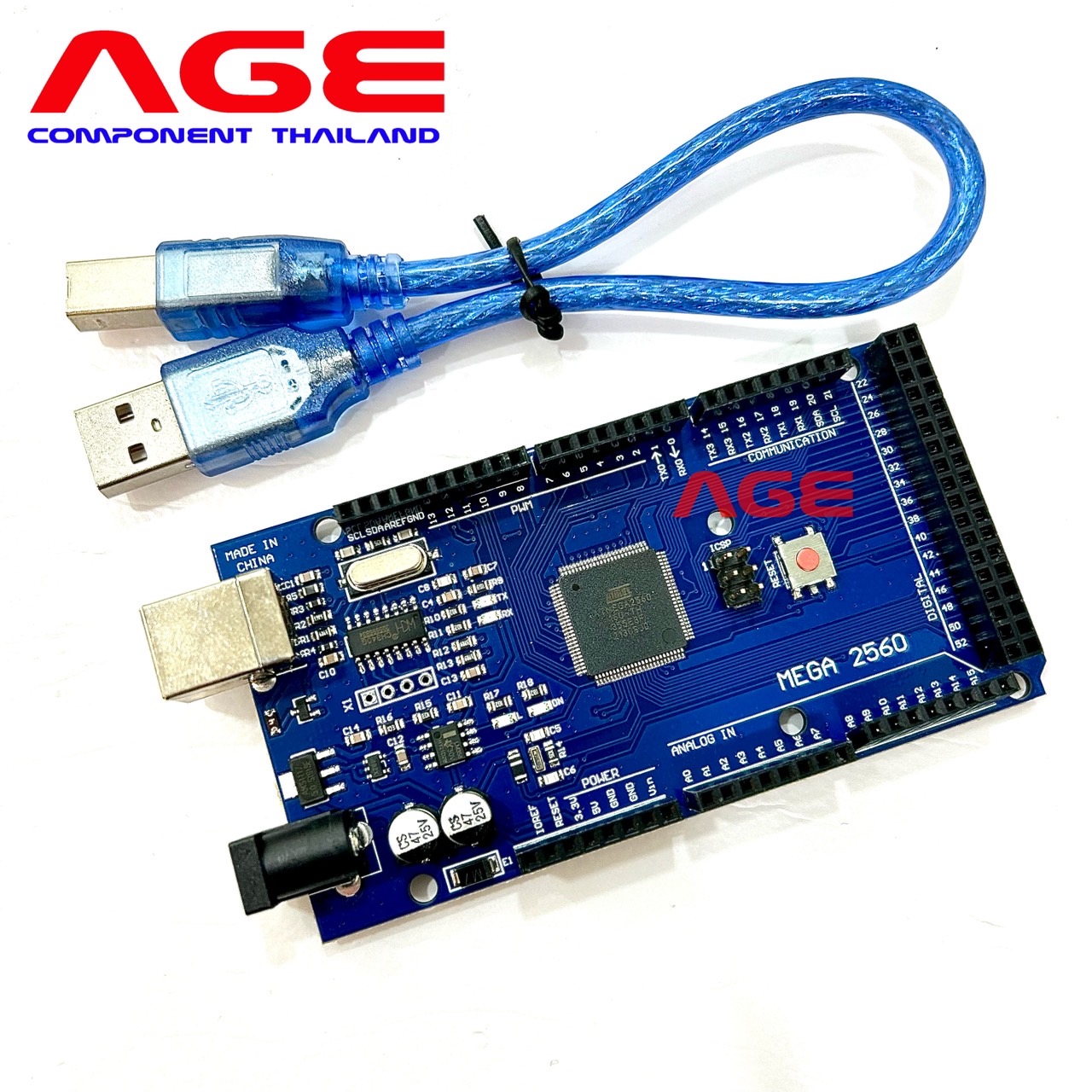 Mega2560 R3 ชิฟ CH340 รุ่นใหม่ พร้อมสาย USB - AgeBkk จำหน่ายและนำเข้า Arduino Board Sensor ...