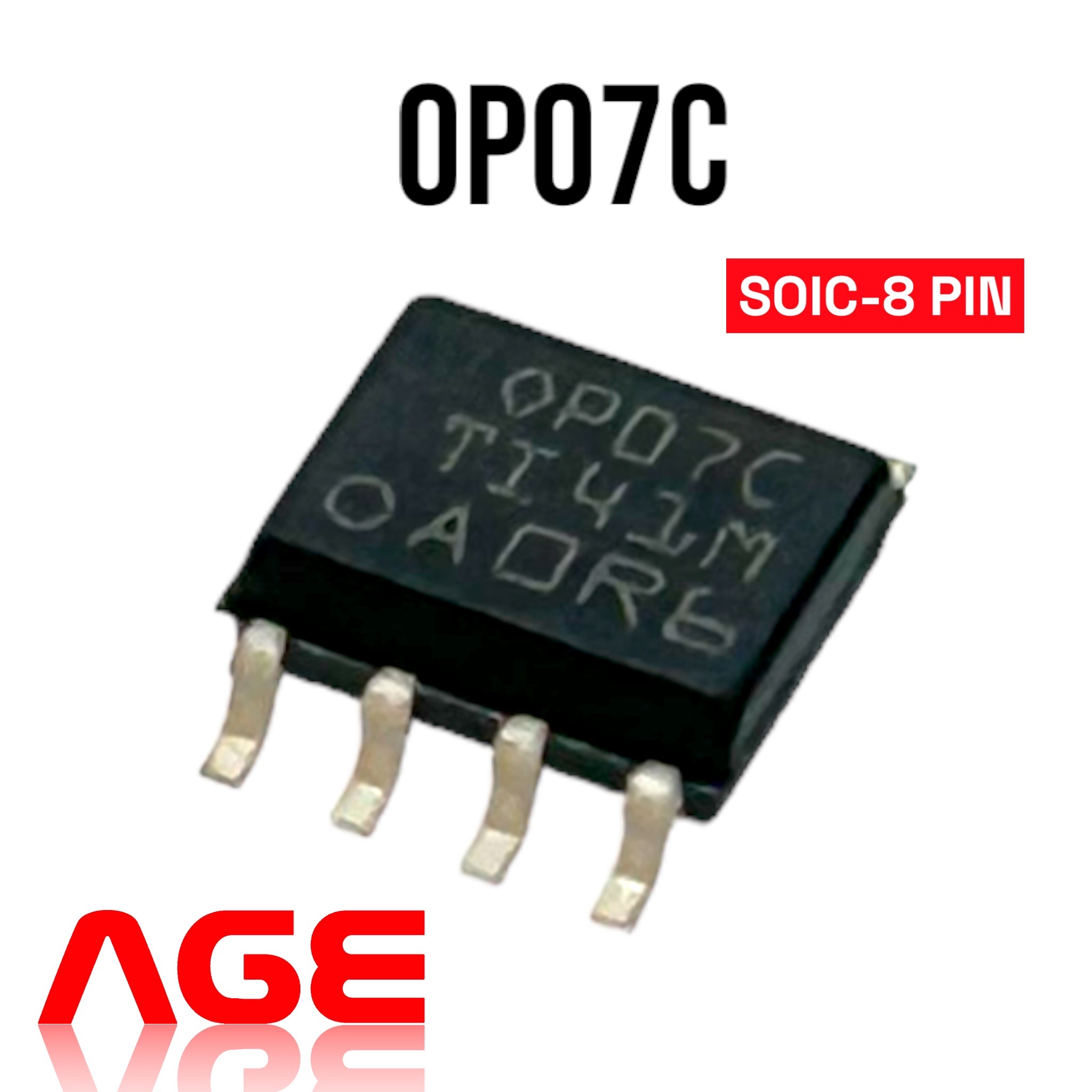 OP07C SOIC-8 PIN, Precision, Op Amp, 600kHz - AgeBkk จำหน่ายและนำเข้า Arduino Board Sensor ...