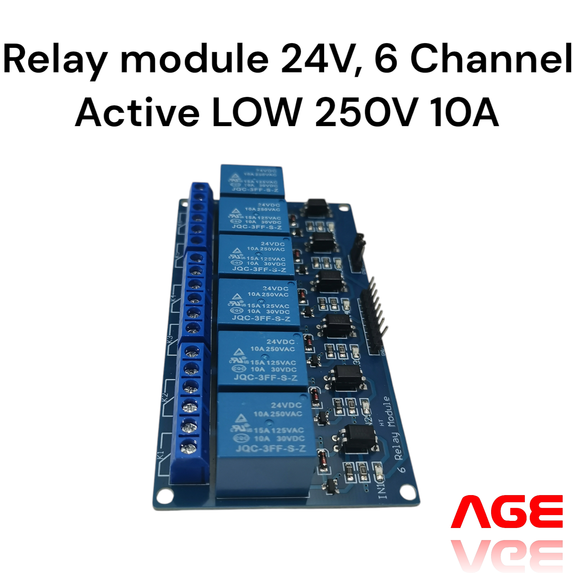 Relay module 5V , 6 Channel Active LOW 250V 10A - AgeBkk จำหน่ายและนำเข้า Arduino Board Sensor ...