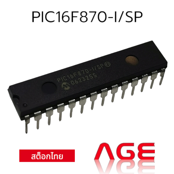 PIC16F870-I/SP PIC 16F ไมโครคอนโทรลเลอร์ ic 8-Bit 20MHz 3.5KB (2K x 14) แฟลช 28-SPDIP - AgeBkk ...
