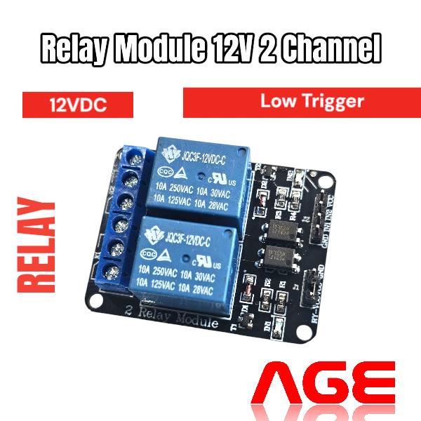 Relay Module 12V 2 Channel LOW Level Trigger 250V/10A - AgeBkk จำหน่ายและนำเข้า Arduino Board ...