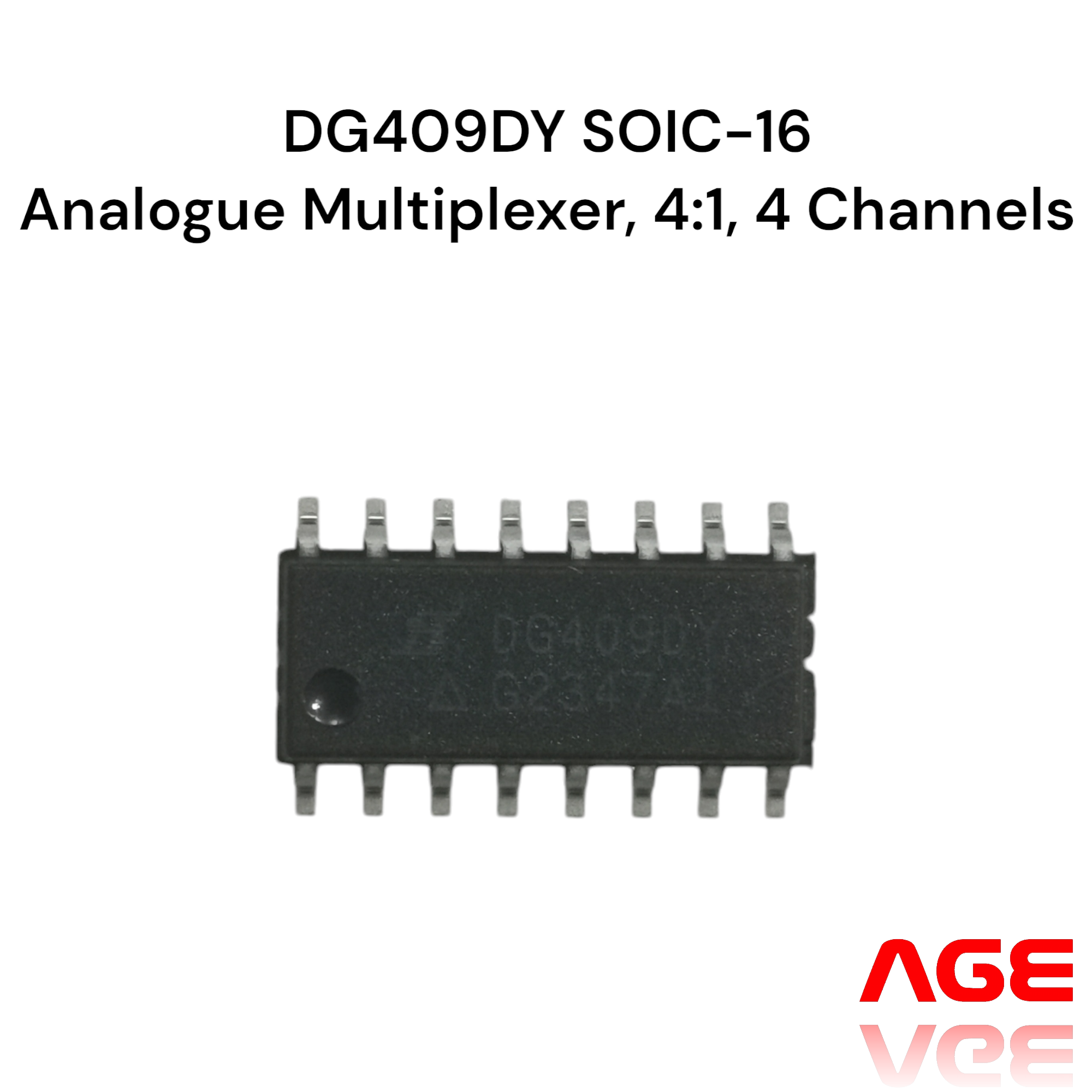 DG409DY SOIC-16, Analogue Multiplexer, 4:1, 4 Channels - AgeBkk จำหน่ายและนำเข้า Arduino Board ...