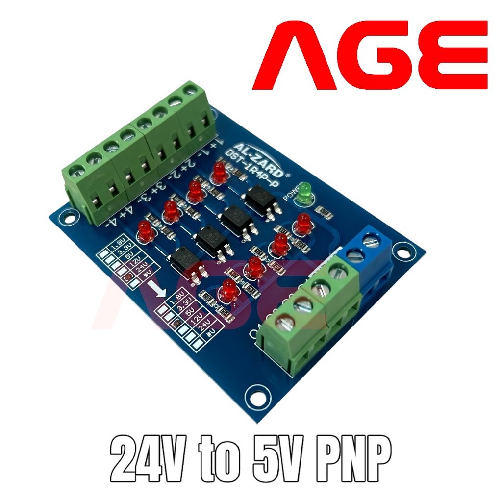 DST-1R4P-P 24VDC เป็น 5VDC PNP 4 ช่อง Optocouplers ออปโต้คัปเปลอร์ ...