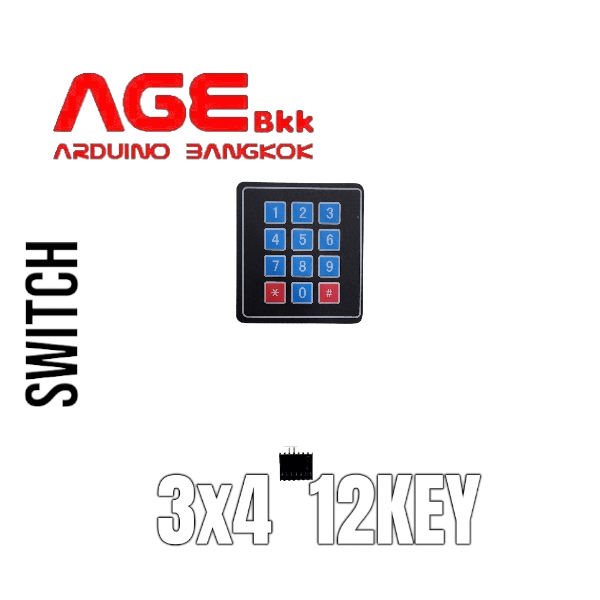 Membrane Matrix Keypad 3x4 Arduino คีย์แพด ปุ่มกด 12 KEY - AgeBkk ...