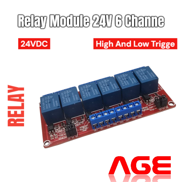 Relay Module 24V 6 Channel isolation High And Low Trigger 250V/10A - AgeBkk จำหน่ายและนำเข้า ...