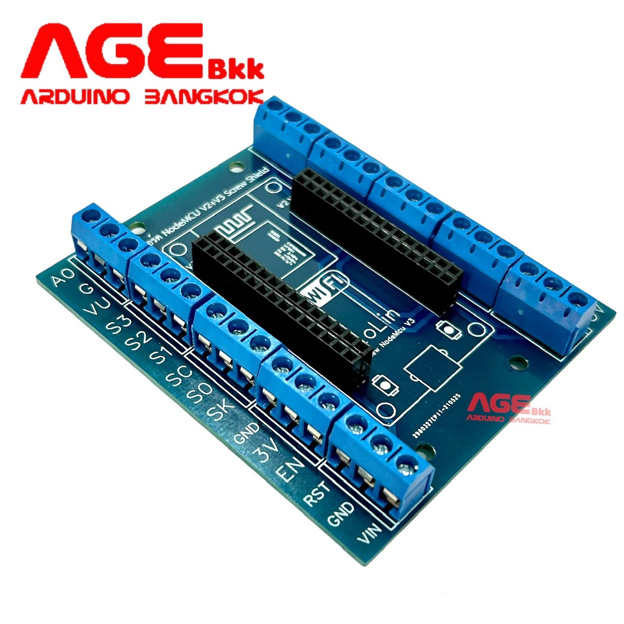 Nodemcu Esp8266 V2 V3 Screw Shield บอร์ดขยายขาแบบ Terminal Block แบบบัดกรี Agebkk จำหน่ายและ