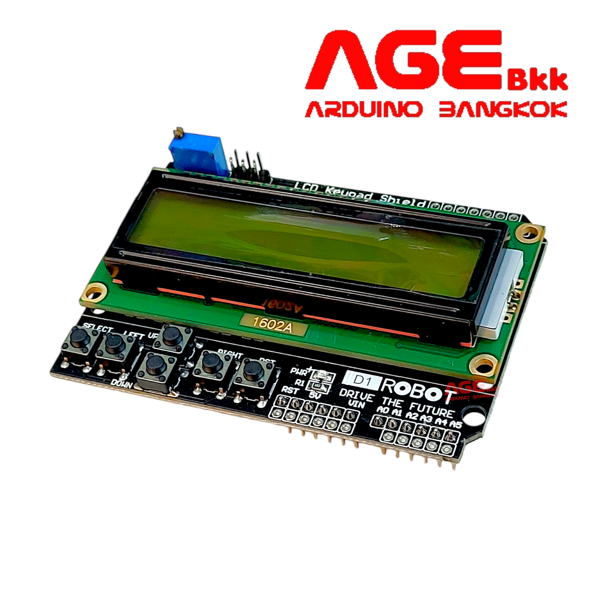 LCD 1602 16x2 LCD Keypad Shield for Arduino Yellow Screen - AgeBkk ...