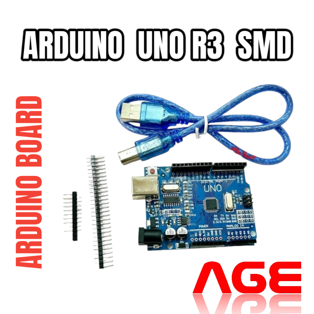 ARDUINO UNO R3 แบบ SMD เพิ่มพอร์ทขยาย พร้อมสาย USB 50 cm - AgeBkk จำหน่ายและนำเข้า Arduino Board ...