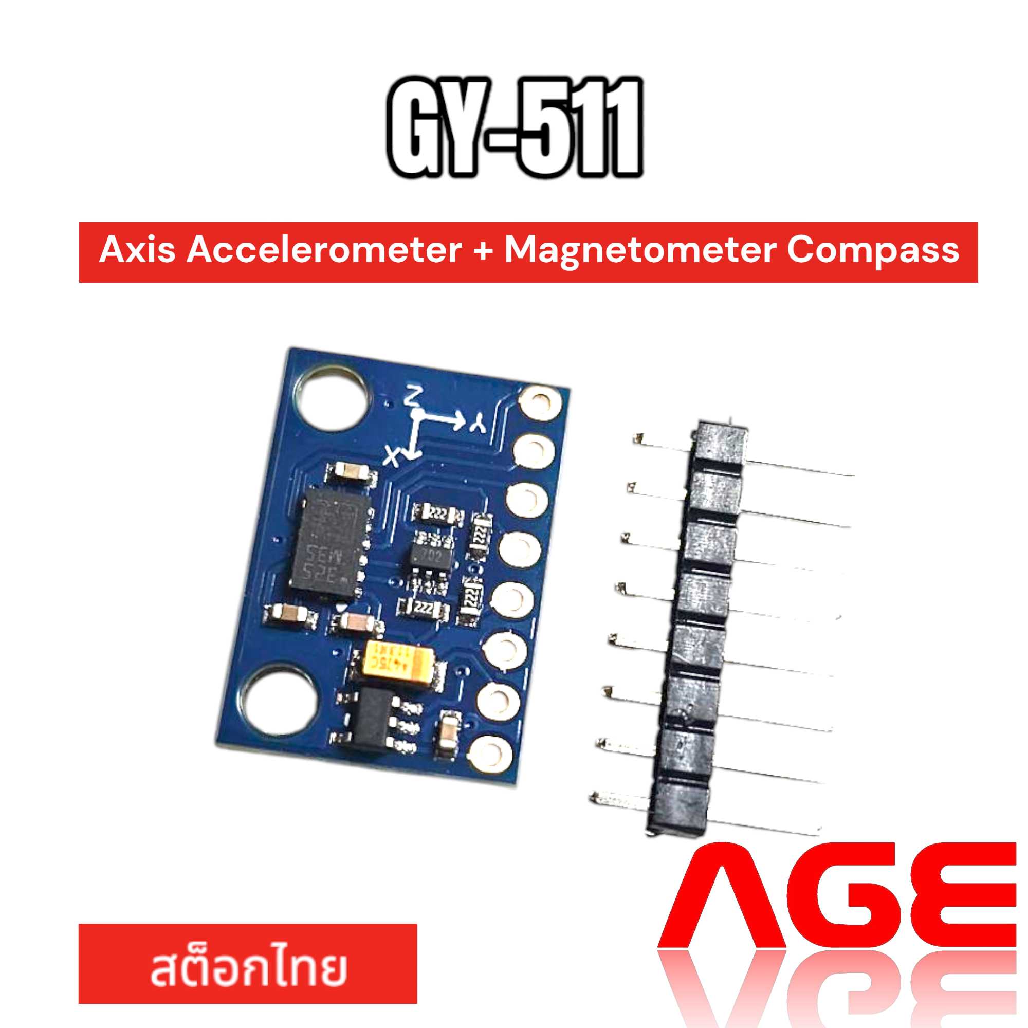 GY-511 3-Axis Accelerometer + Magnetometer Compass Module I2C Interface ...