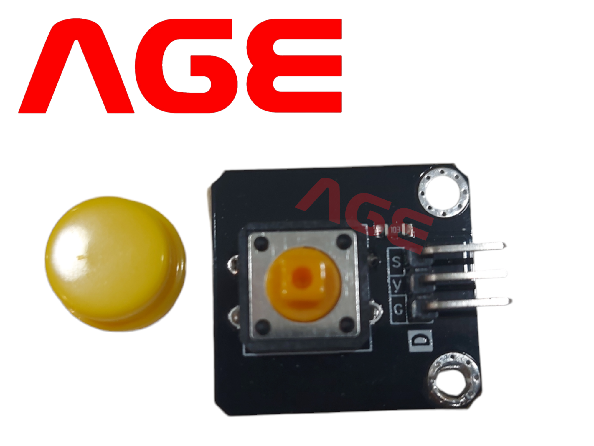 โมดูลสวิตช์กดติดปล่อยดับสีเหลือง Module Button Switch Module Yellow For Arduino Agebkk จำหน่าย